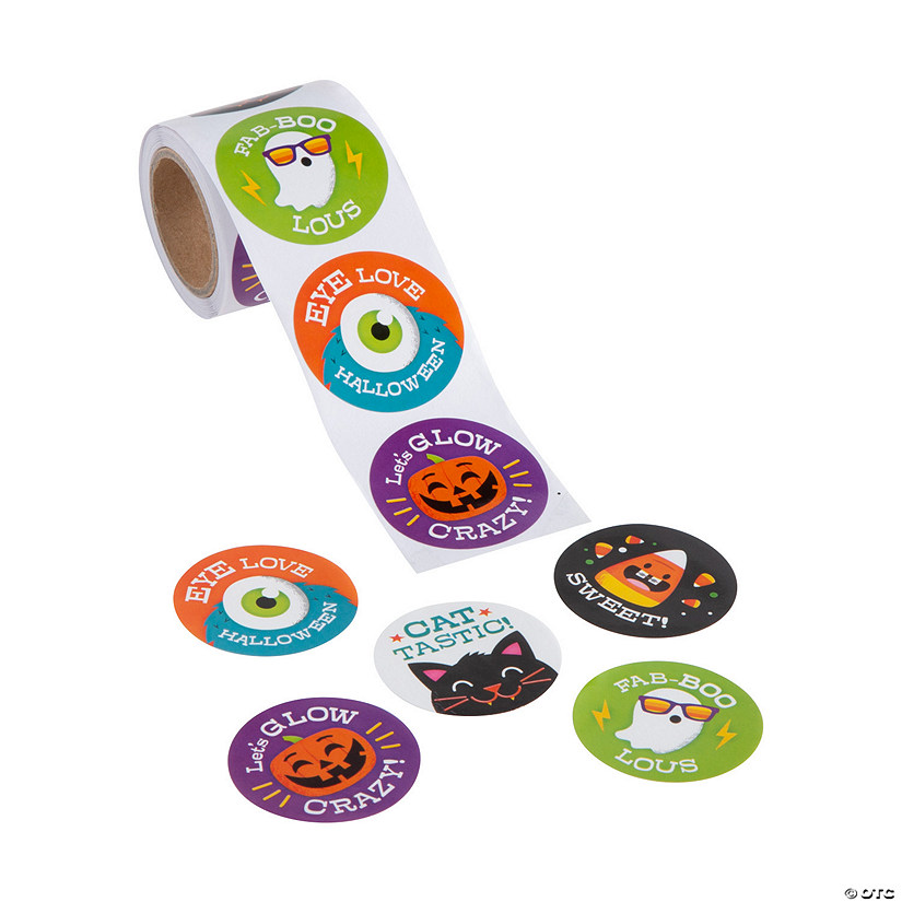 Halloween Pun Sticker Roll - 100 Pc. - Discontinued