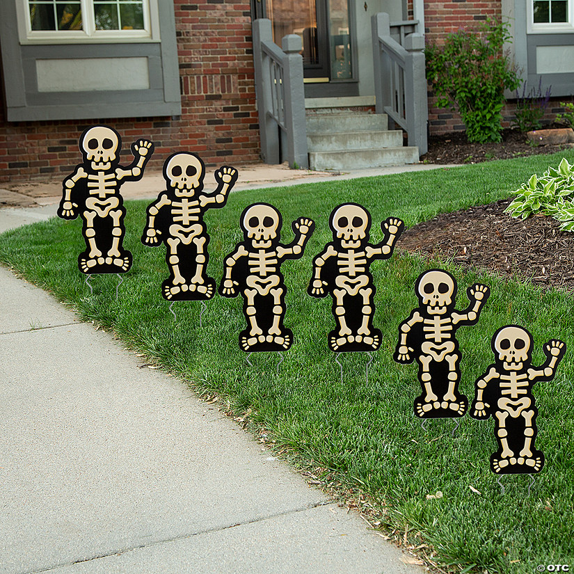 Halloween Skeleton Sidewalk Signs - 6 Pc. | Oriental Trading