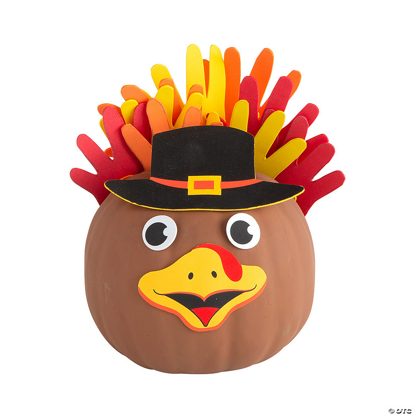 Handprint Turkey Pumpkin Decorating Craft Kit - Makes 6 - Discontinued