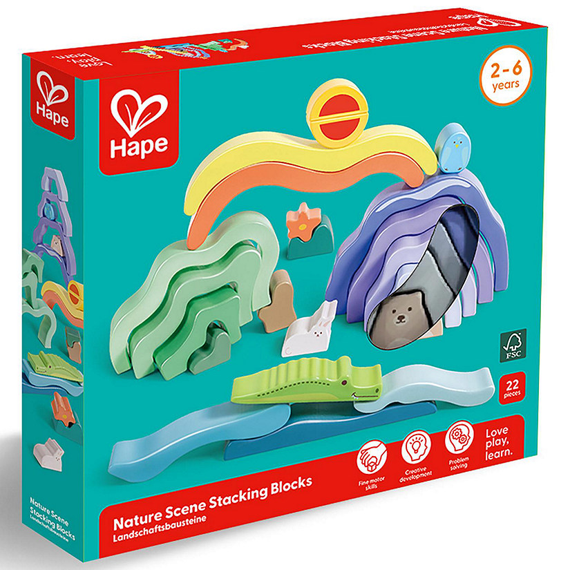 Hape: Nature Scene Stacking Blocks - Wooden Nesting Toy, 2+ | Oriental ...