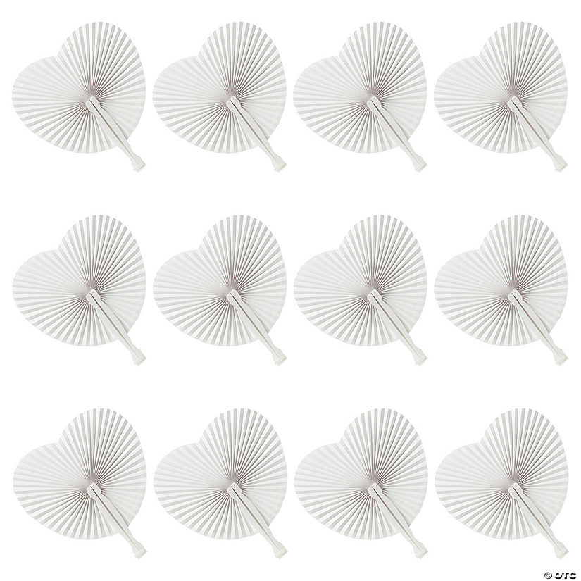 Heart-Shaped Folding Fans - 12 Pc. | Oriental Trading