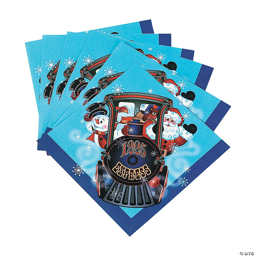 Holiday Train Beverage Napkins - Discontinued