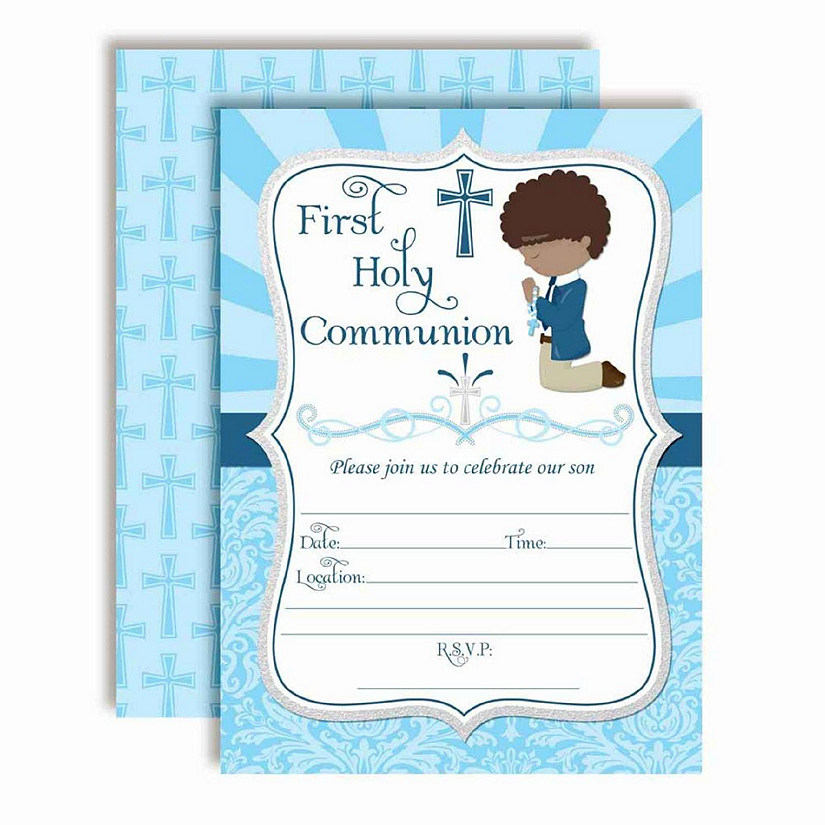 Holy Communion Invitations (Boy) 40pc. by AmandaCreation | Oriental Trading