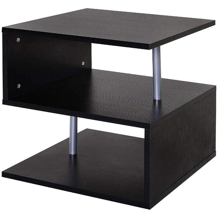 HOMCOM Black 20" Multi Level End Table