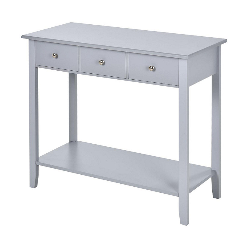 HOMCOM Grey 2 Drawers Hallway Table