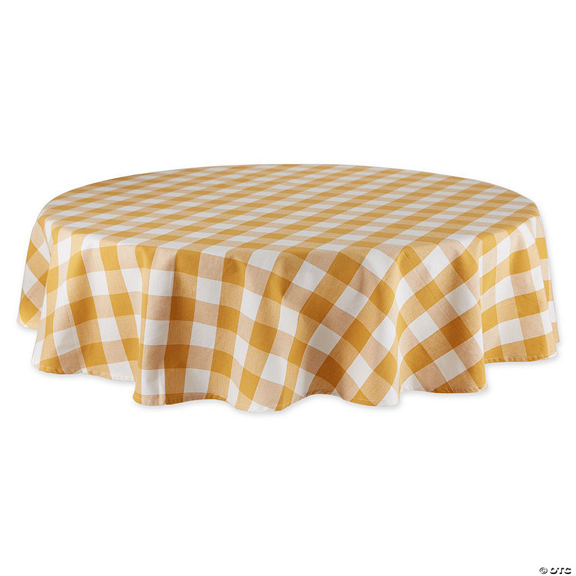 Honey Gold Buffalo Check Tablecloth 70 Round