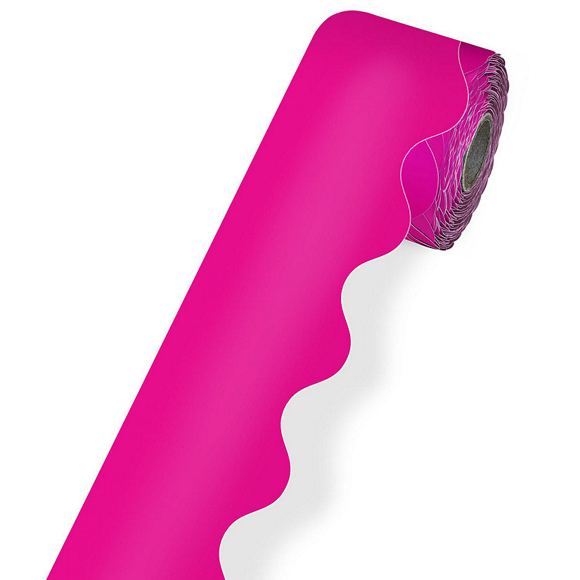 Hot Pink Rolled Scalloped Bulletin Board Borders | Oriental Trading