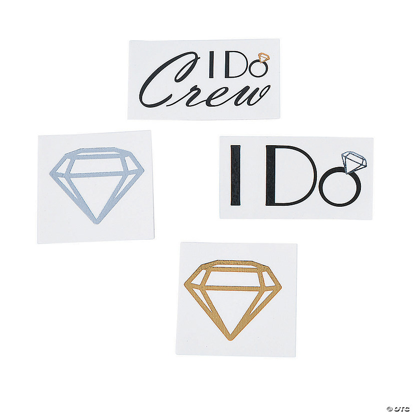 I Do Crew Metallic Temporary Tattoo Assortment - 12 Pc. - Discontinued