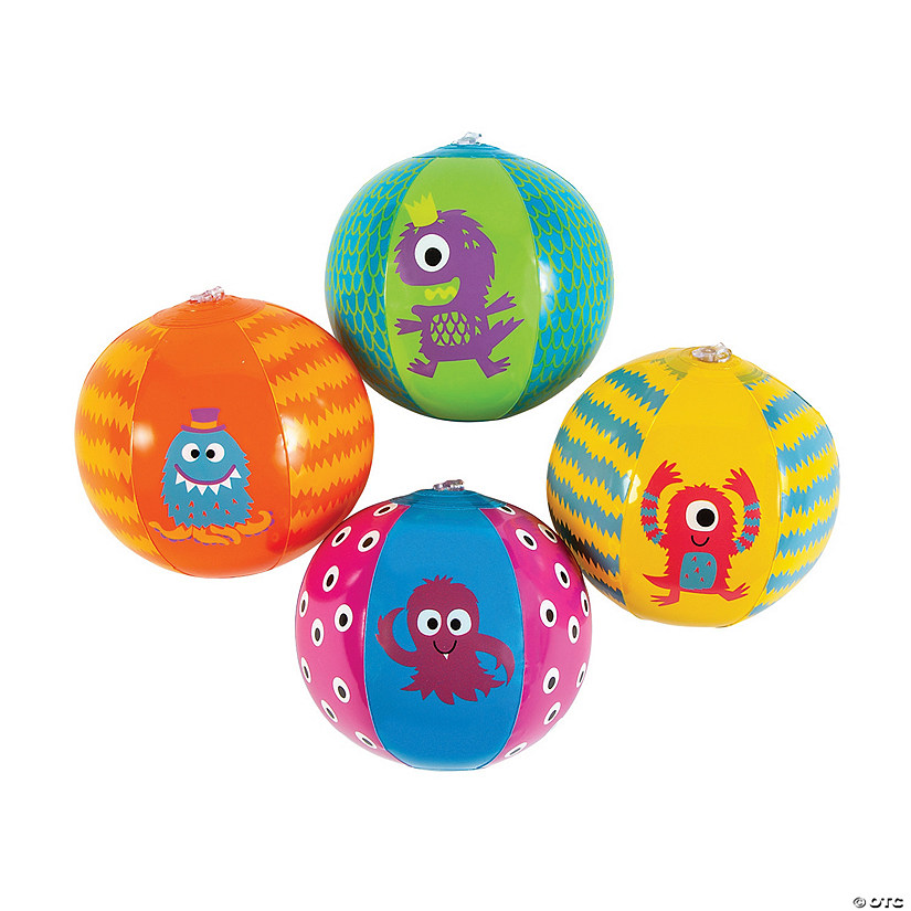 Inflatable 5" Monster Mini Beach Balls - 12 Pc. | Oriental Trading