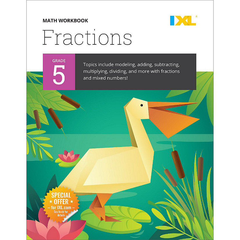 IXL Fractions 5th Grade Math Workbooks, 5th Grade Workbook Covering ...