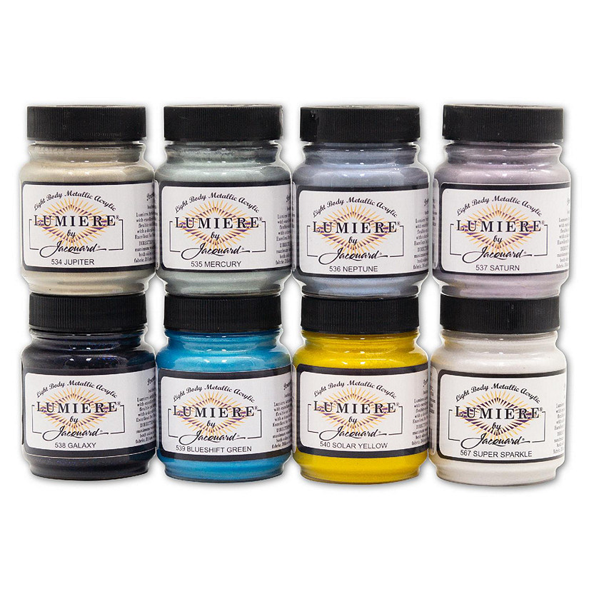 Jacquard Lumiere Metallic Acrylic Paint 2.5oz 8/Pkg-Celestial ...