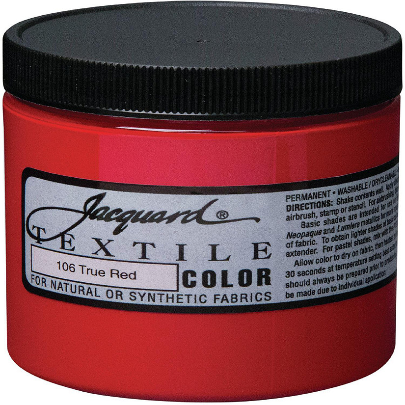 Jacquard Textile Color Fabric Paint 8oz-True Red | Oriental Trading