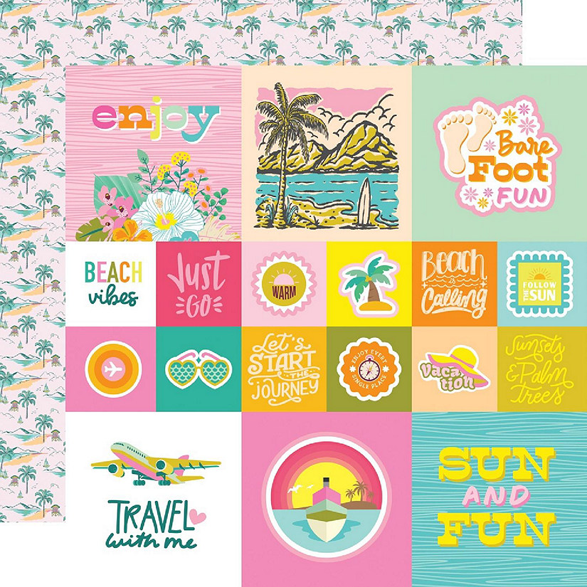 Just Beach Double-Sided Cardstock 12"X12"-2X2/4X4 Elements | Oriental ...