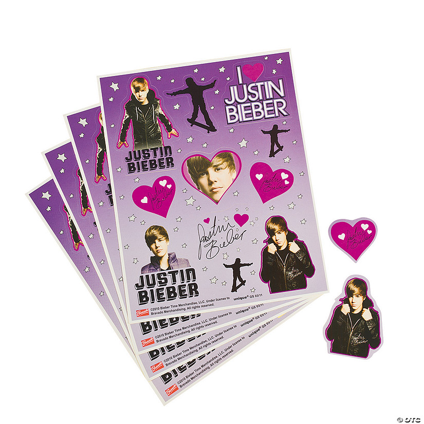 Justin Bieber Sticker Sheets - Discontinued