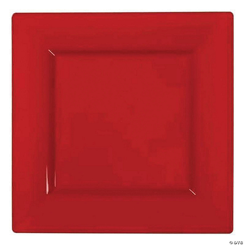 Kaya Collection 9.5" Red Square Plastic Dinner Plates (120 Plates)