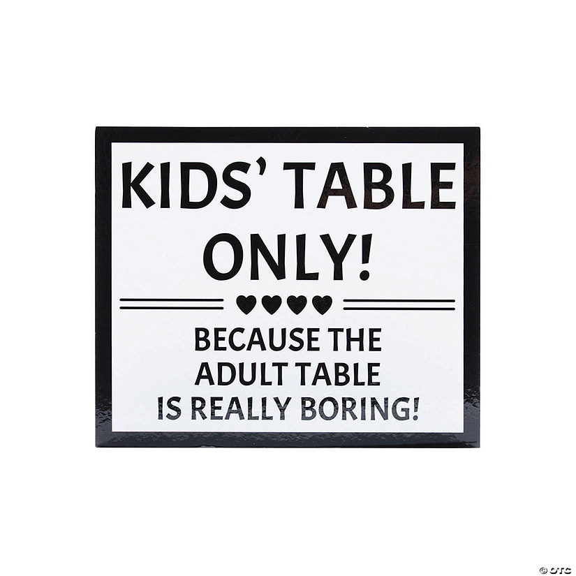 Kids Table Sign - Discontinued