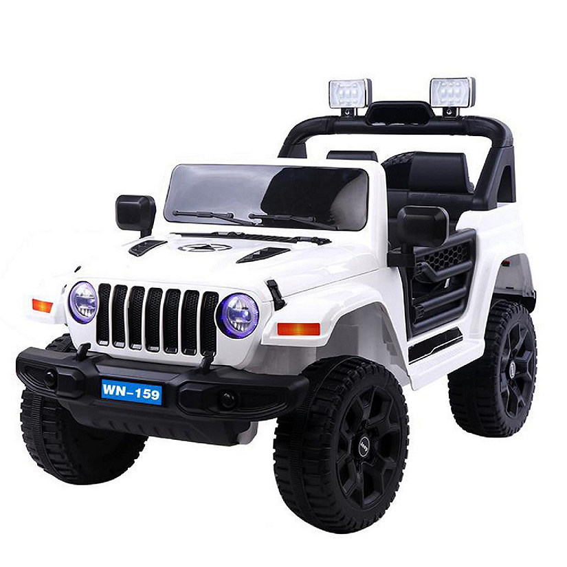 KingToys White 12V Jeep Wrangler