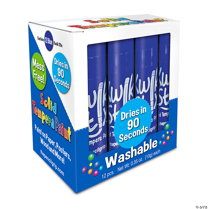 Kwik StiProper Solid Tempera Paint Sticks, Single Color Pack, Blue ...