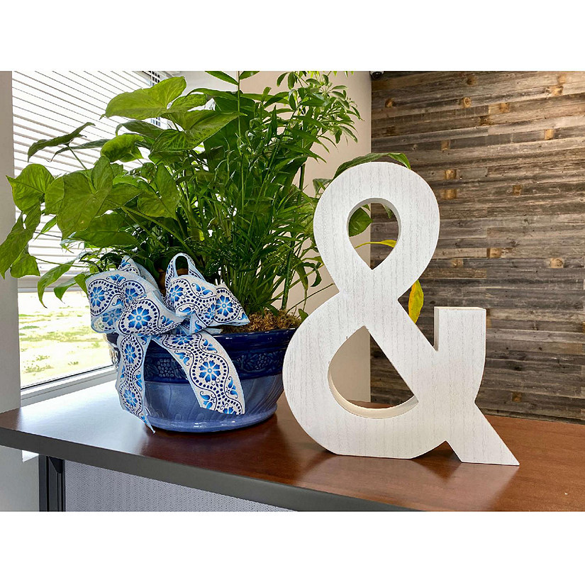 Large Decorative Free Standing White Decorative Monogram Wood Letter ...