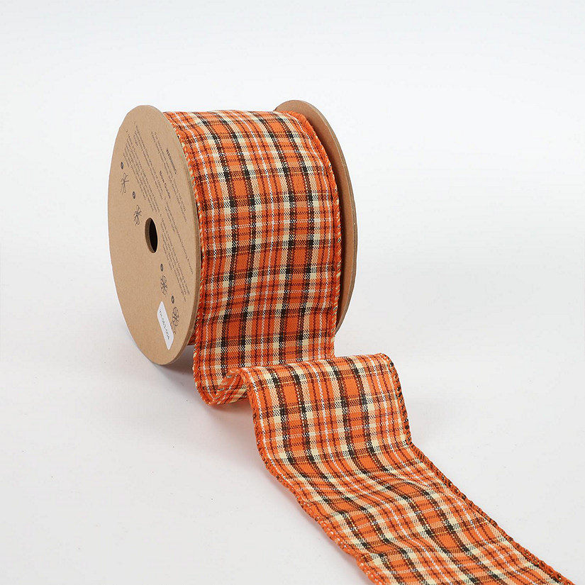 LaRibbons 2 1/2" Wired Ribbon - "Harvest Plaid" Rust/Multi - 10 Yard ...