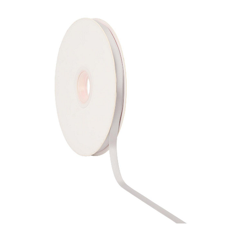 LaRibbons 3/8" Double Face Satin Ribbon - Shell Grey - 100 Yard Roll ...