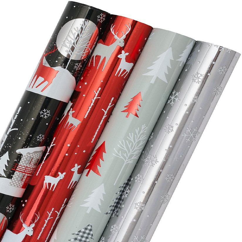 LARIBBONS BLACK BUFFALO GIFT WRAP 4 ROLL BUNDLE