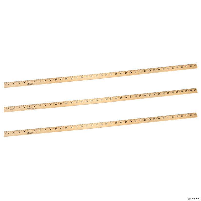 Learning Resources Wooden Meter Stick, Plain Ends, Pack of 3