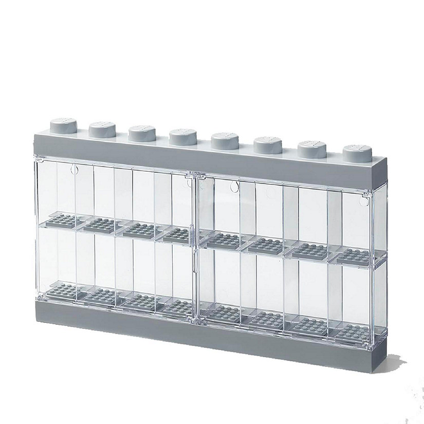 LEGO Minifigure 16 Compartment Display Case Grey