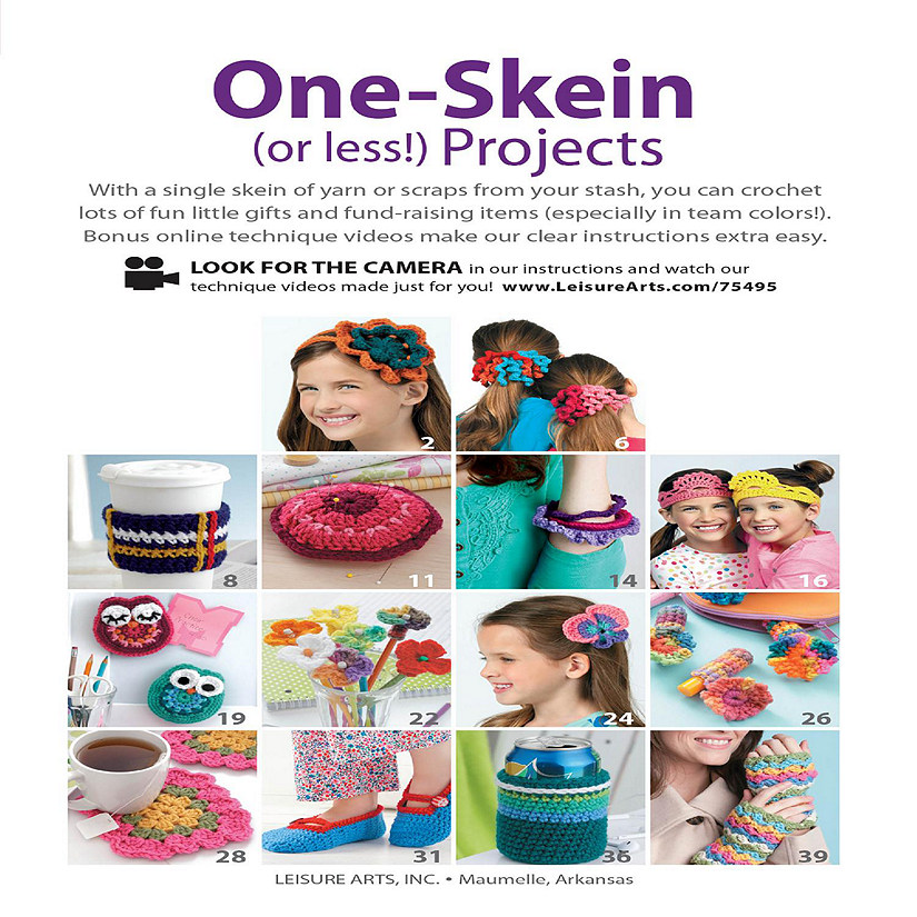 Leisure Arts One Skein Or Less Projects Crochet Bk | Oriental Trading