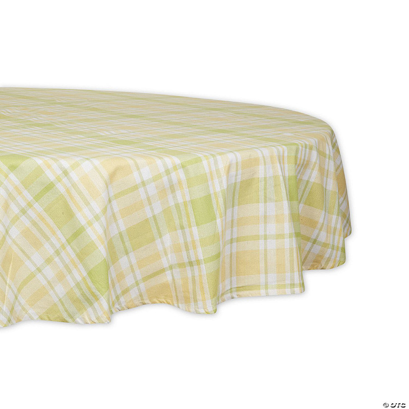 Lemon Bliss Plaid Tablecloth 70 Round | Oriental Trading