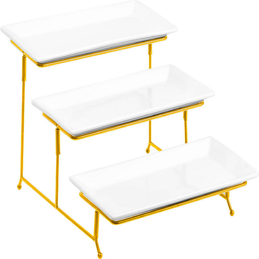 Lexi Home 3 Tier Ceramic Serving Platter | Oriental Trading