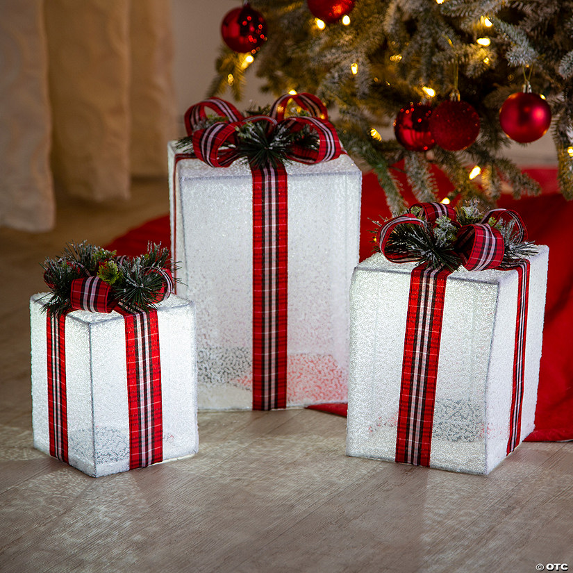 Lighted Nesting Christmas Gifts Outdoor Decorations - 3 Pc. | Oriental ...