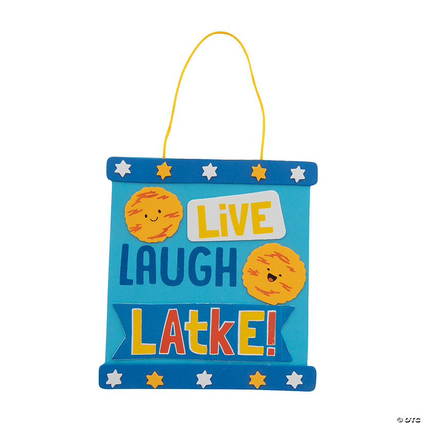 Live Laugh Latke Sign Craft Kit - Makes 12 | Oriental Trading