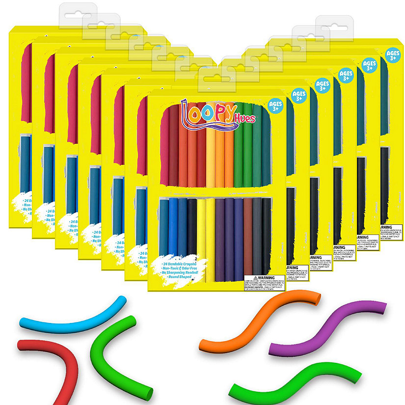 Loopy Hues Round Shaped Bendable Crayons - 24 Per Pack, 48 Packs ...