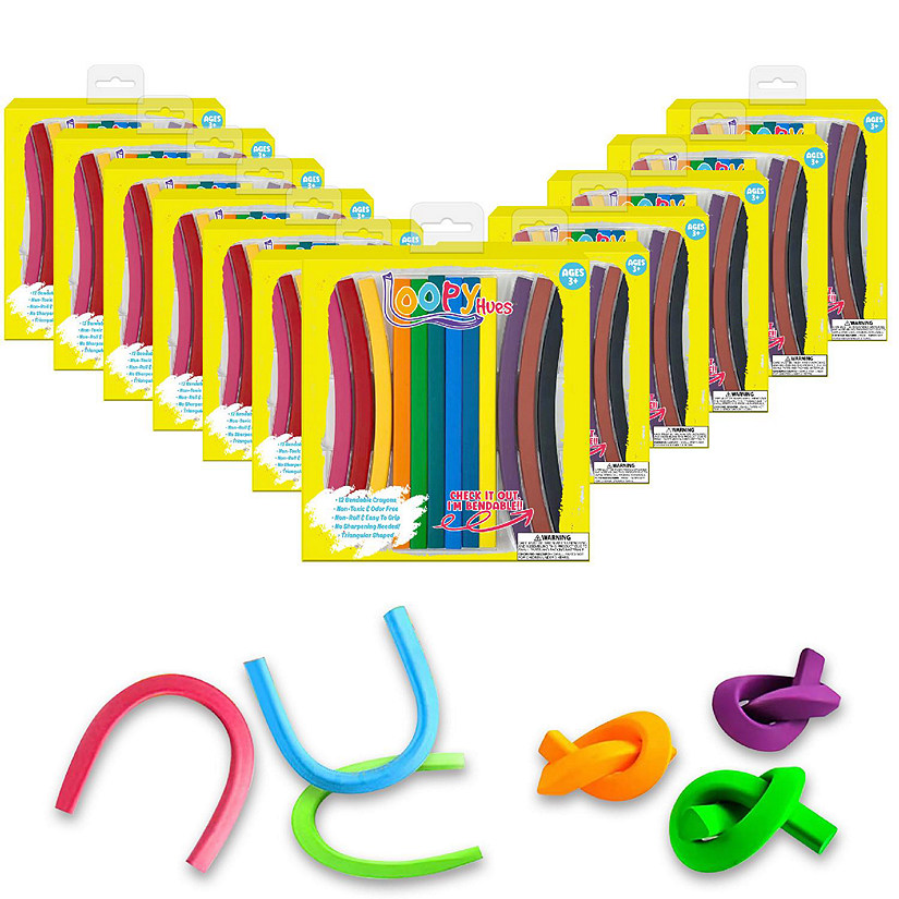 Loopy Hues Triangular Shaped Bendable Crayons - 12 Per Pack, 48 Packs ...