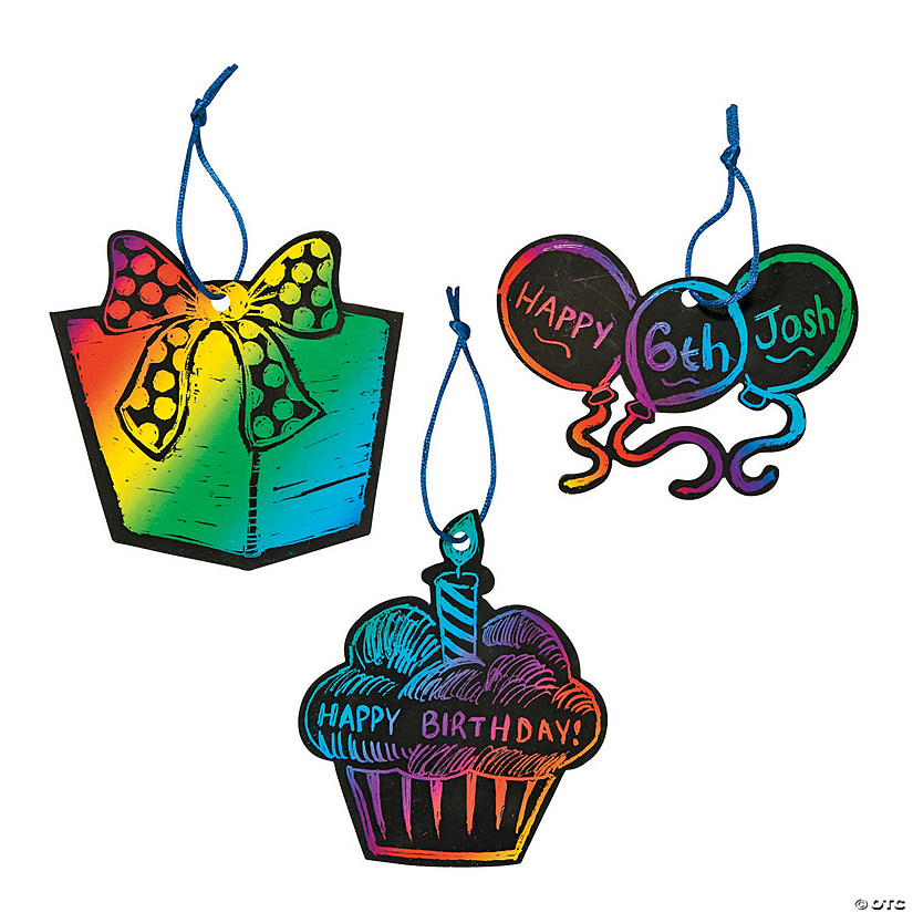 Magic Color Scratch Birthday Ornaments - Discontinued