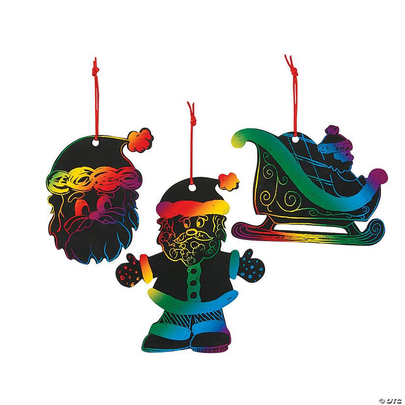 Magic Color Scratch Santa Christmas Ornaments - Discontinued