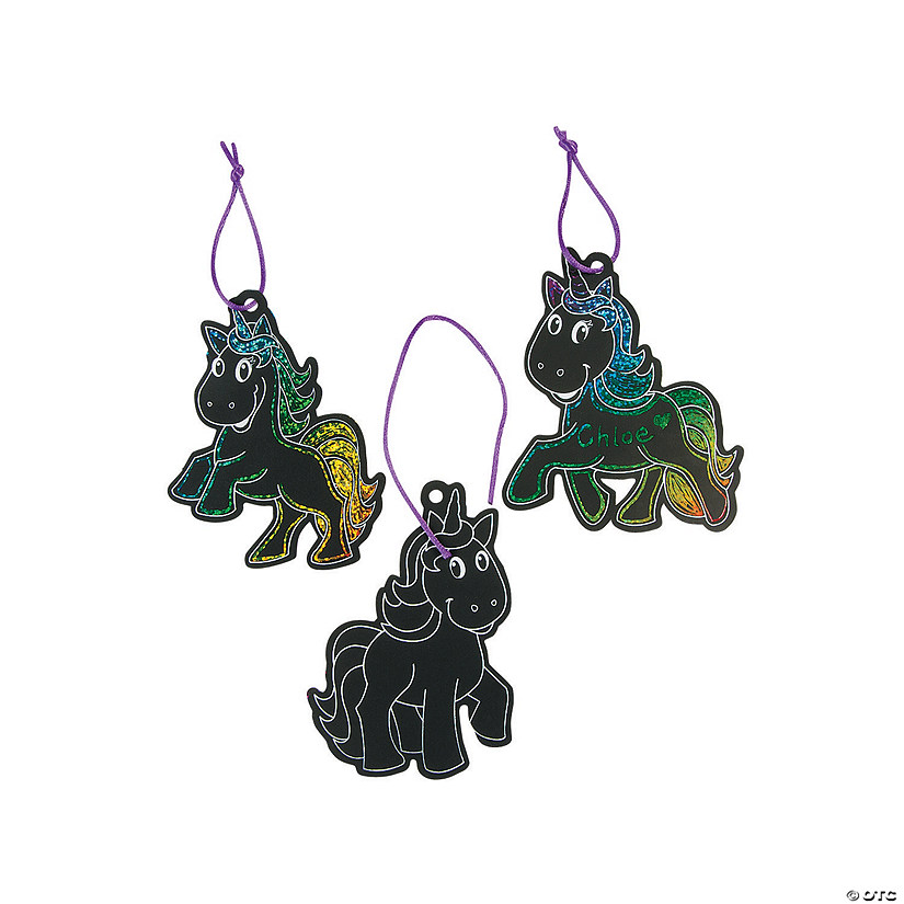 Magic Color Scratch Unicorn Ornaments | Oriental Trading