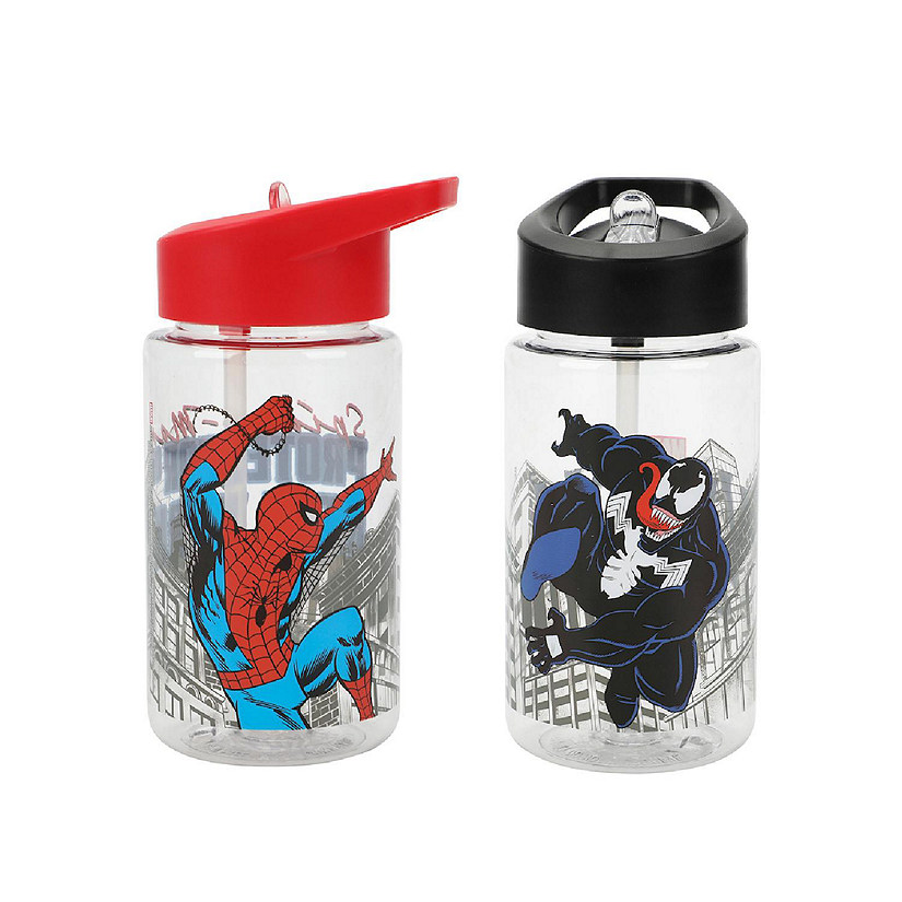 Marvel Spider-Man & Venom 2-Pack 14 Oz Plastic Water Bottle Set ...