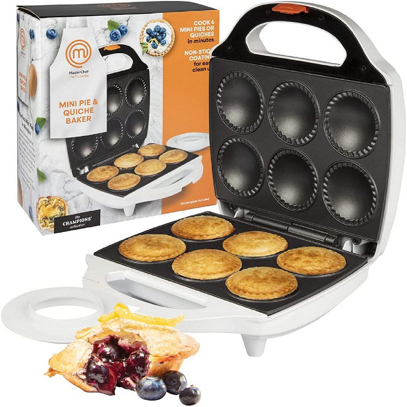 MasterChef Mini Pie and Quiche Maker- Pie Baker Cooks Homemade 6 Small Pies and Quiches in ...