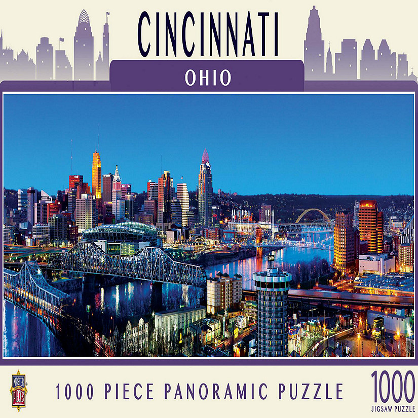 MasterPieces Cincinnati 1000 Piece Panoramic Jigsaw Puzzle for Adults ...