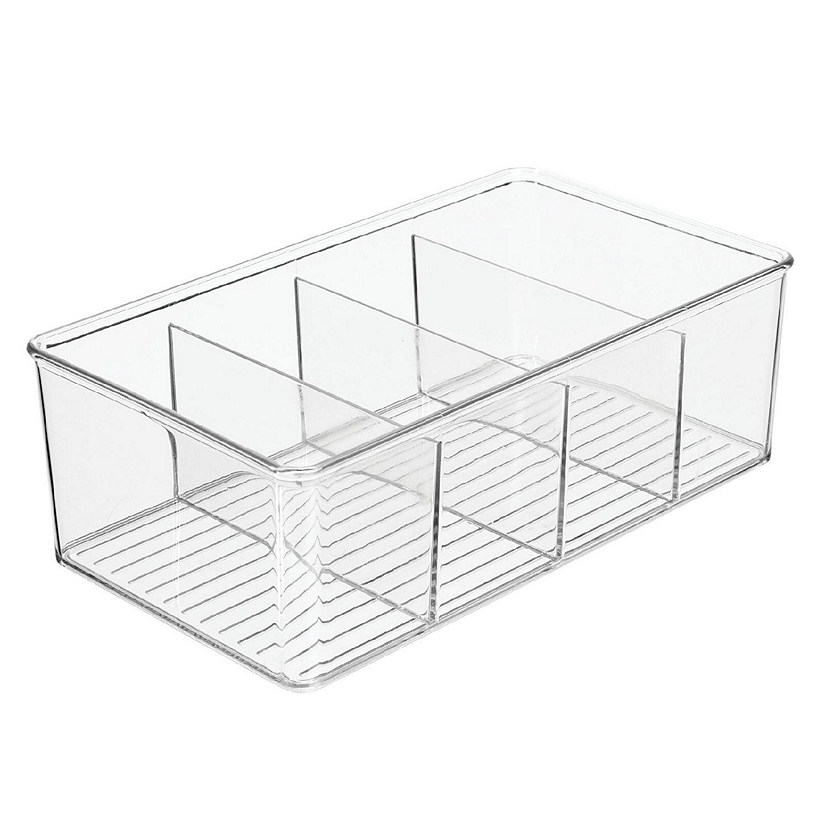 mDesign Divided Storage Containers - Clear Plastic Organizer Bins ...