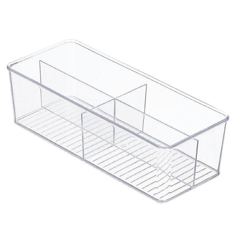 mDesign Plastic Kitchen Cabinet Divided Storage Organizer Bin, 4 ...