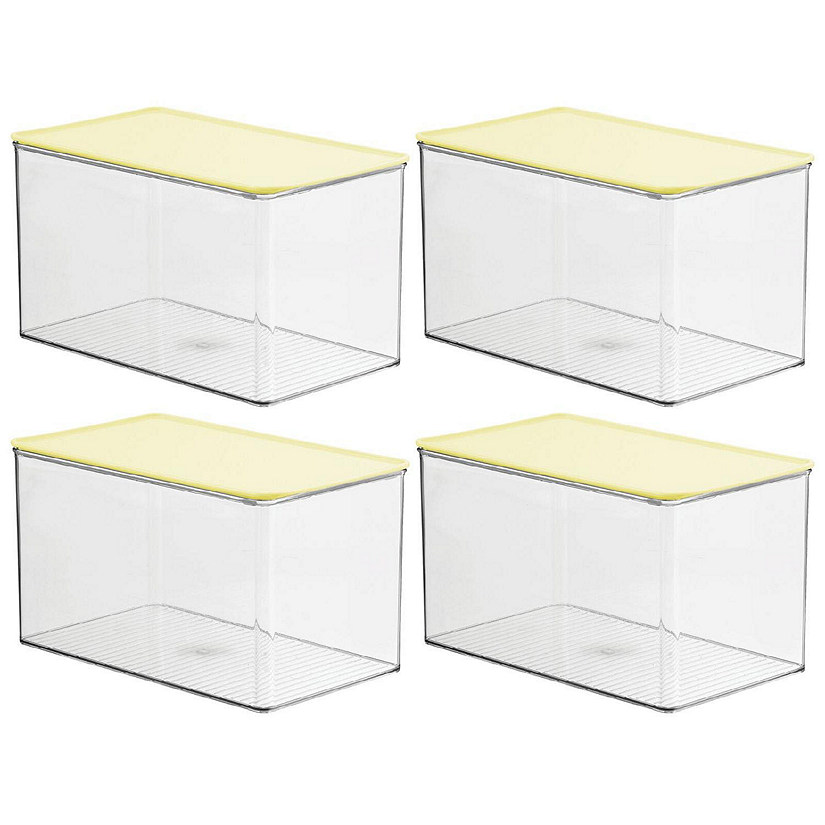mDesign Plastic Stackable Closet Storage Bin Box with Lid, 4 Pack ...