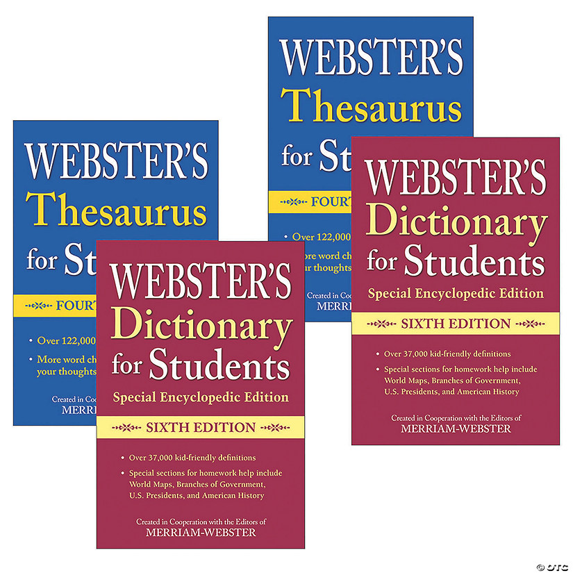Merriam-Webster For Students Dictionary/Thesaurus Shrink-Wrapped Set, 2 ...