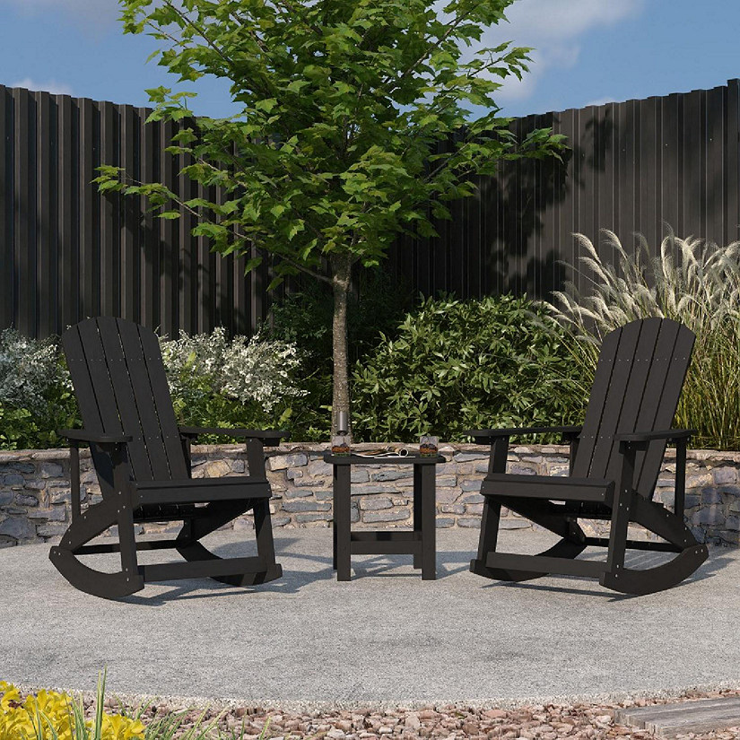 Merrick Lane 2 Black Rocker & Side Table | Oriental Trading