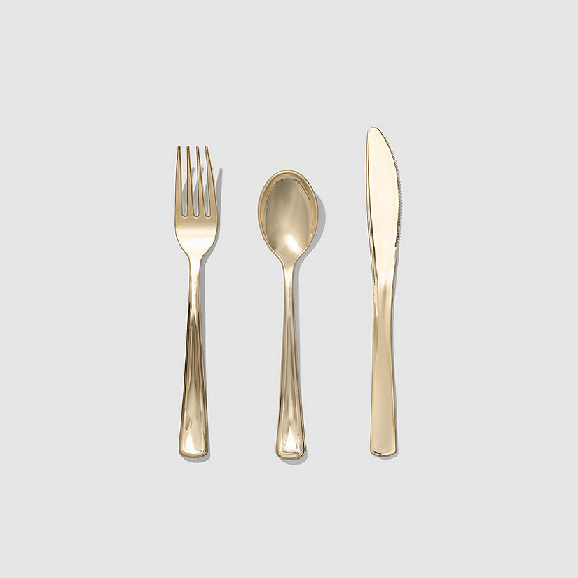 Metallic Gold Cutlery -30/Pack - 30 Pieces | Oriental Trading