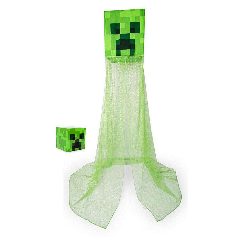 Minecraft 2-Piece Creeper Bedroom Bundle Nightlight & Bed Canopy ...