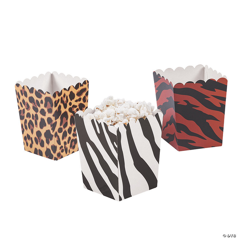 Mini Animal Print Popcorn Boxes - 24 Pc. | Oriental Trading