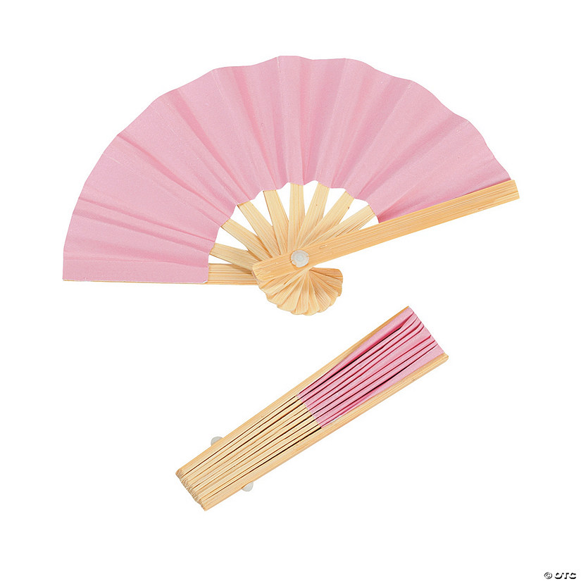Mini Pink Bamboo Fans - Discontinued